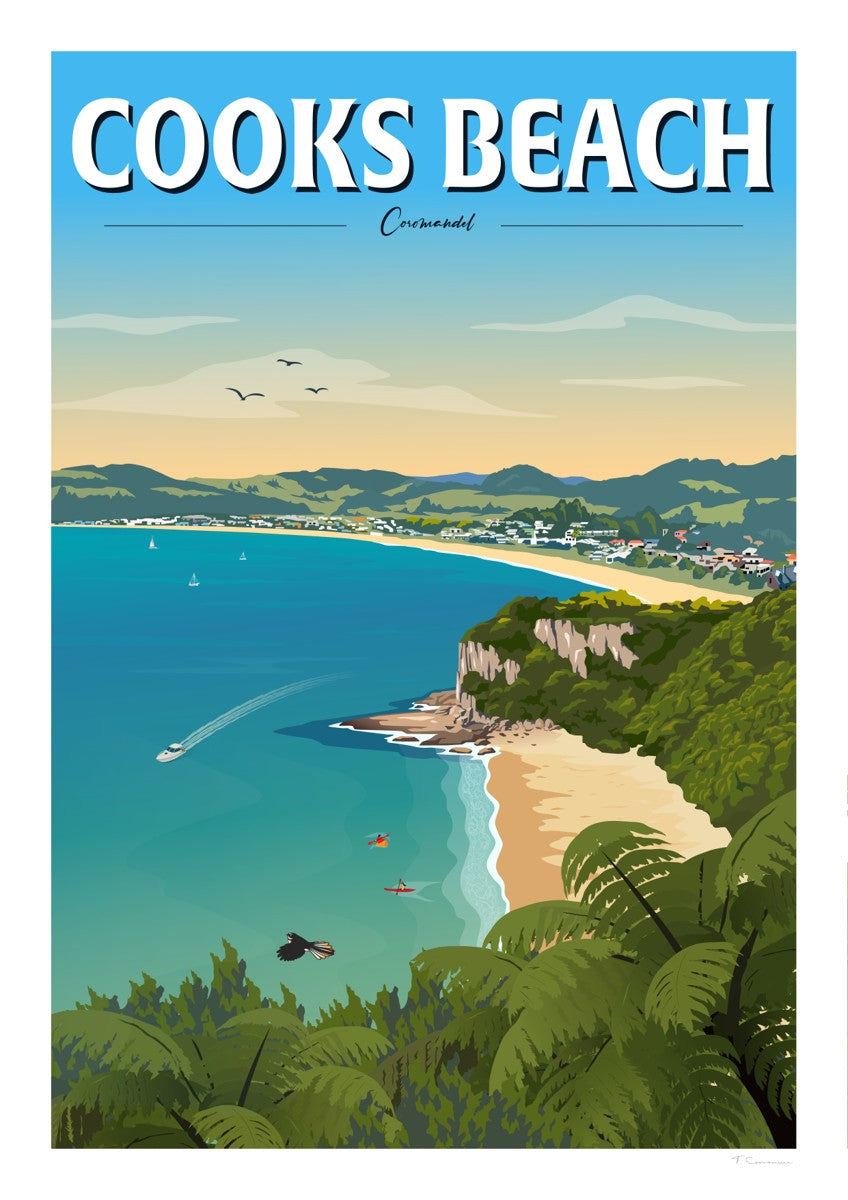 Cooks Beach – Viva Travel Posters