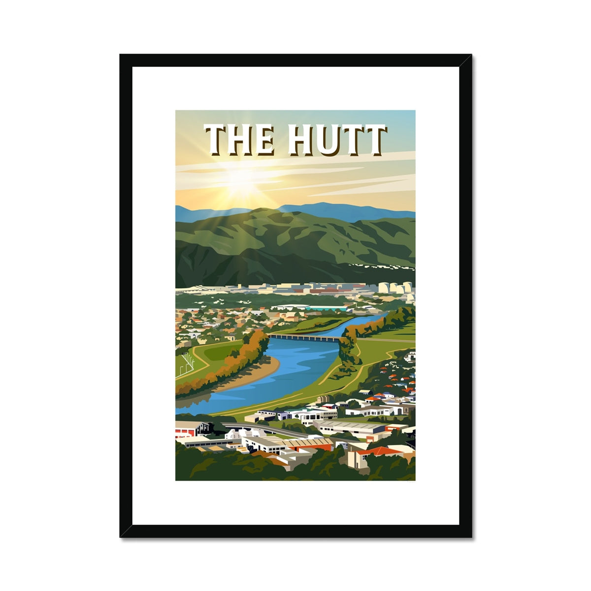 The Hutt Framed & Mounted Print – Viva Travel Posters