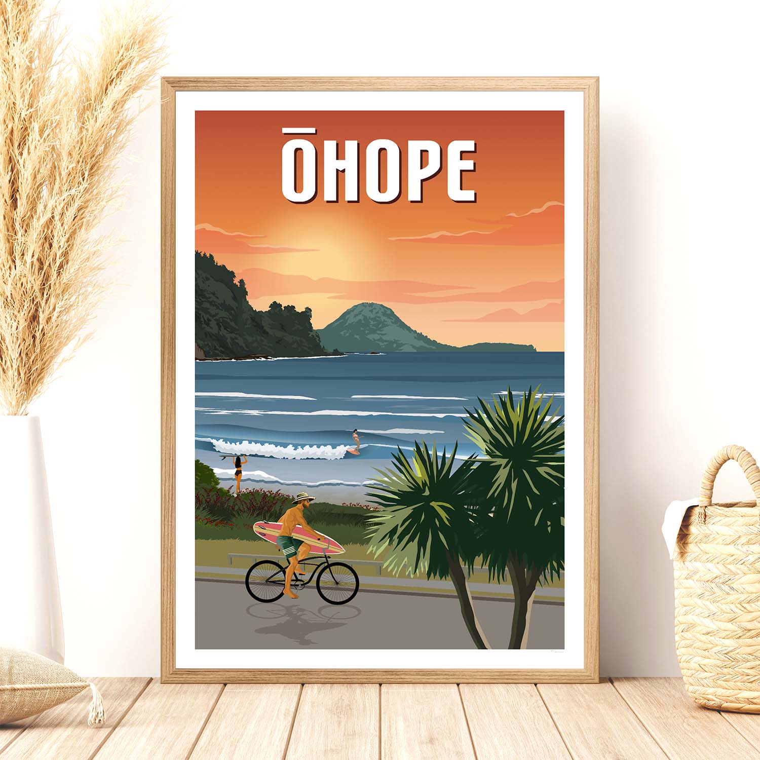 Ōhope Beach Sunset - Travel Poster, New Zealand – VivaHome